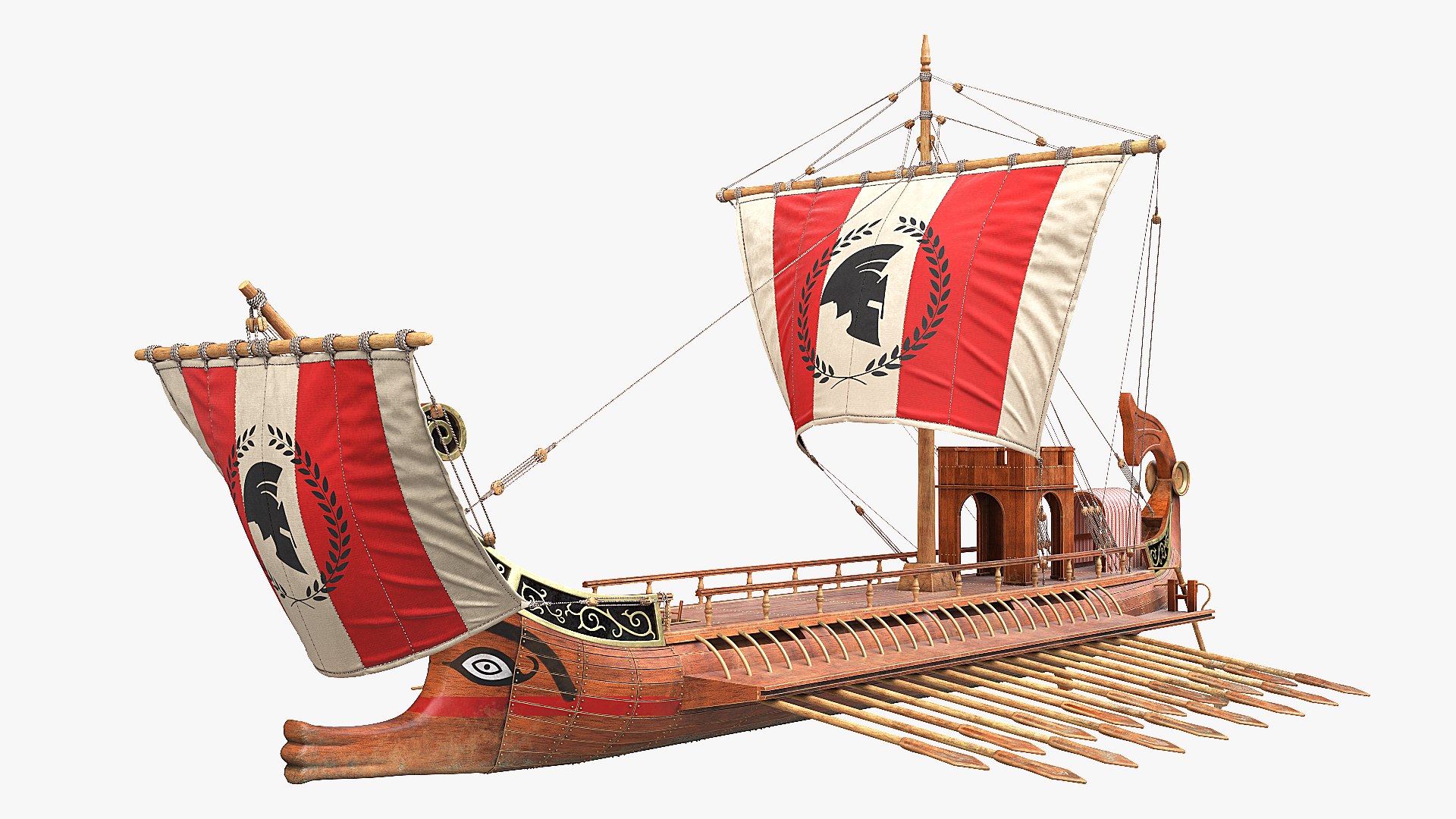 3D Bireme Caesar Roman Model - TurboSquid 1882954