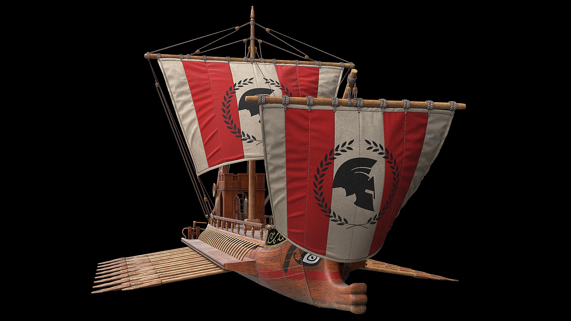 3D Bireme Caesar Roman Model - TurboSquid 1882954