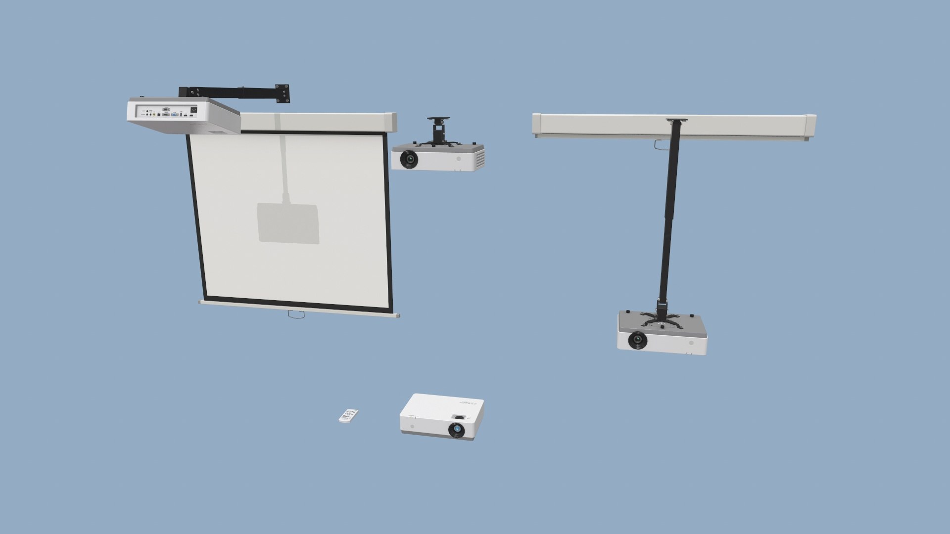 Projector And Screen Model - TurboSquid 1811073