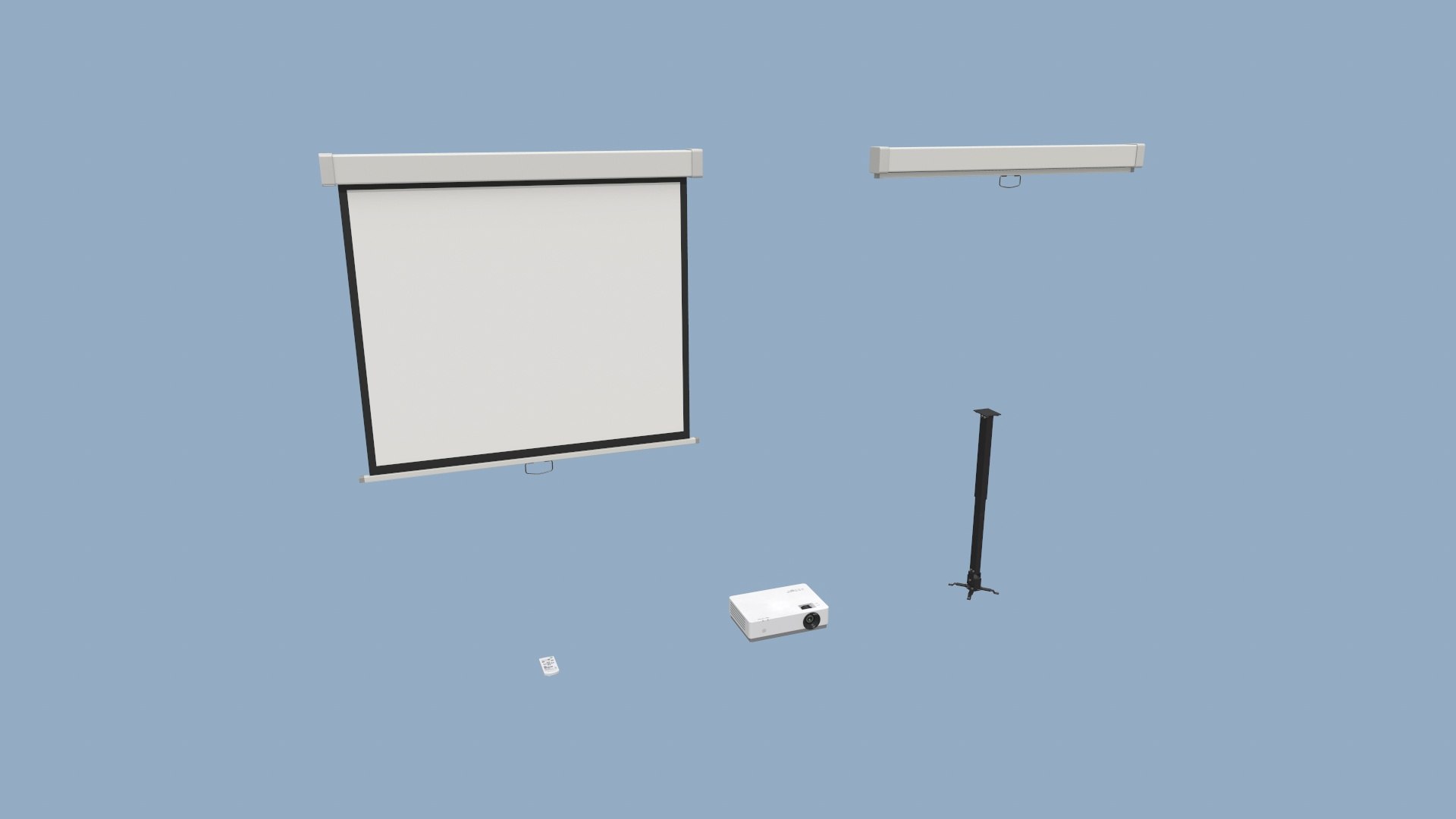 Projector And Screen Model - TurboSquid 1811073