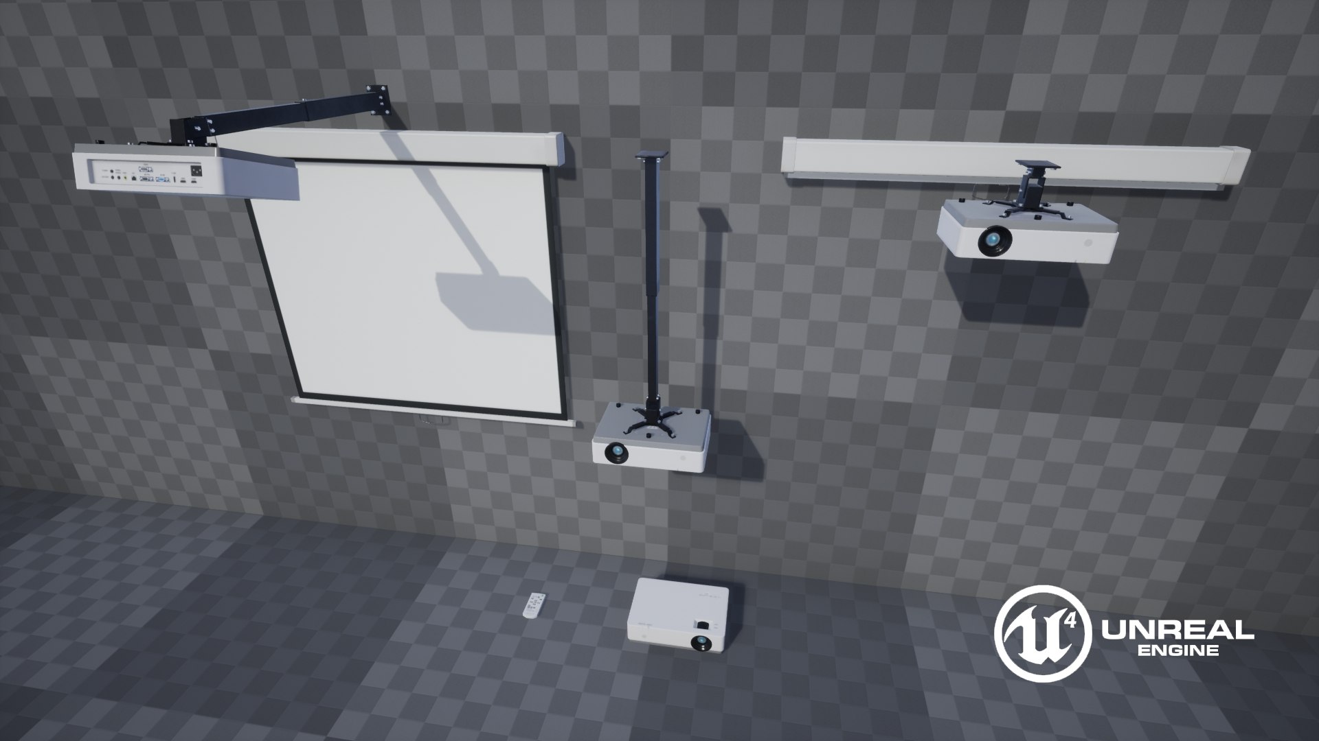 Projector And Screen Model - TurboSquid 1811073