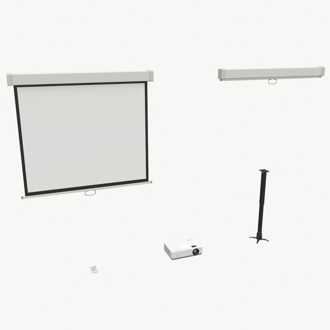 Projector And Screen Model - TurboSquid 1811073