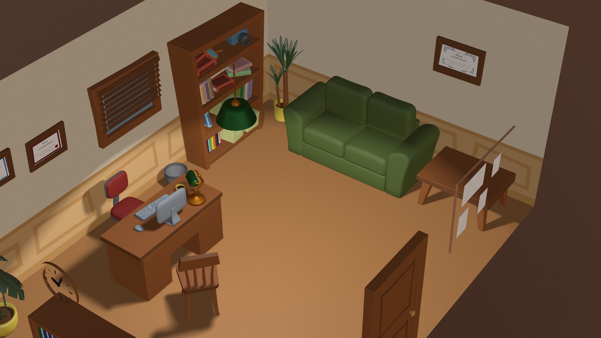 Cartoon Detective Office 3D Model - TurboSquid 1461321