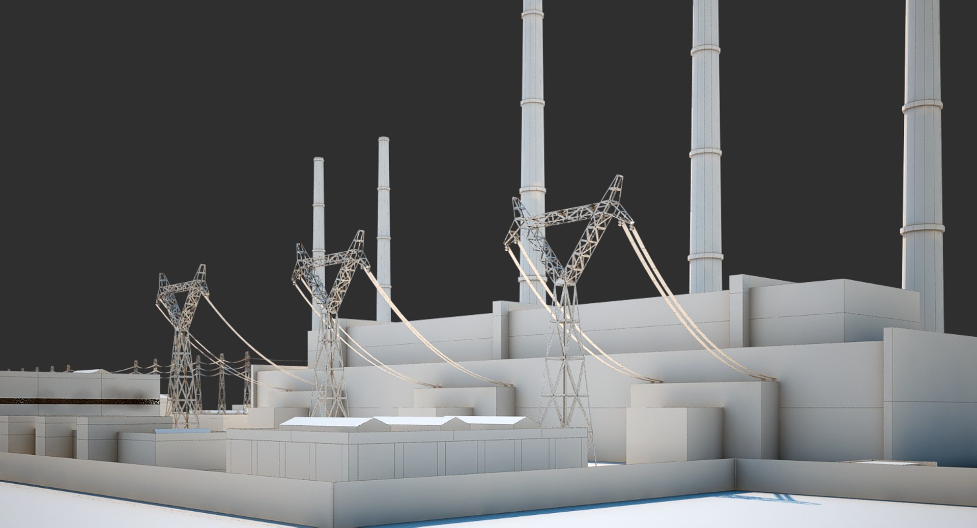 Thermal Power Plant 3d Model