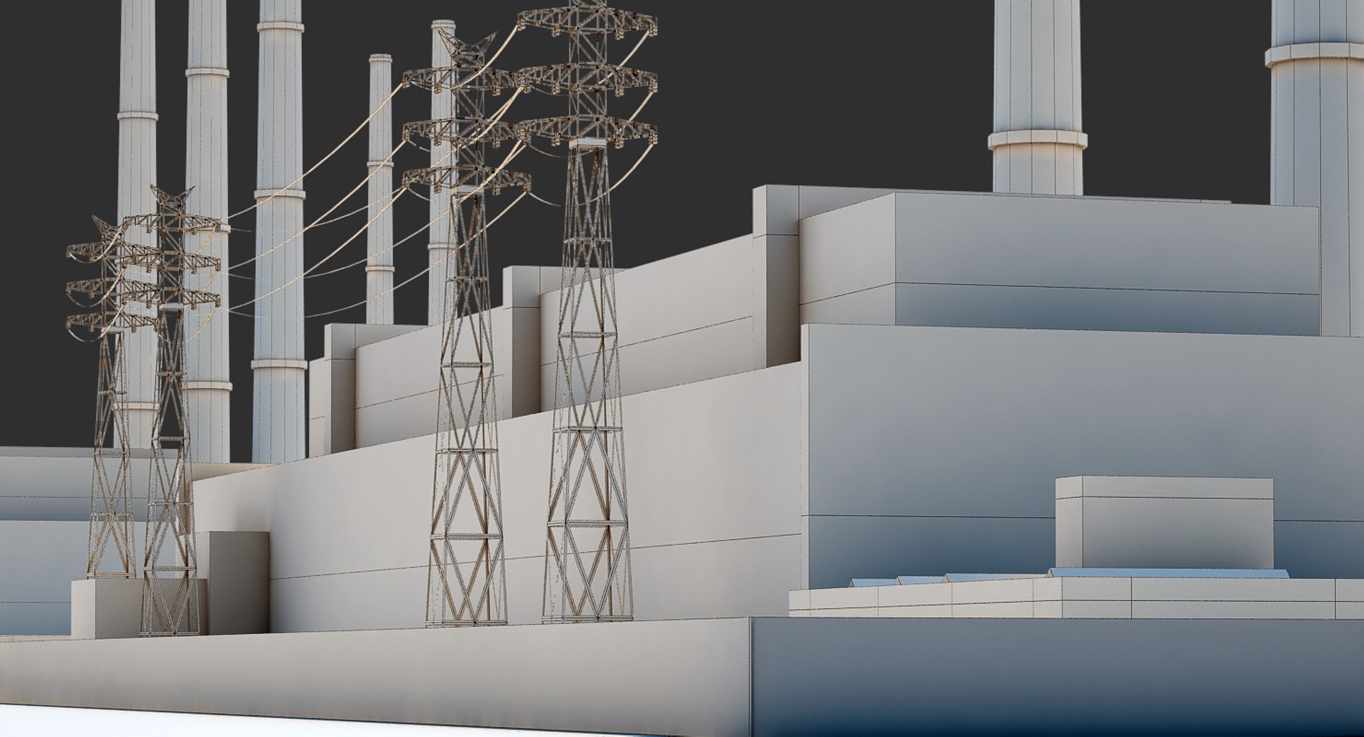 Thermal Power Plant 3d Model