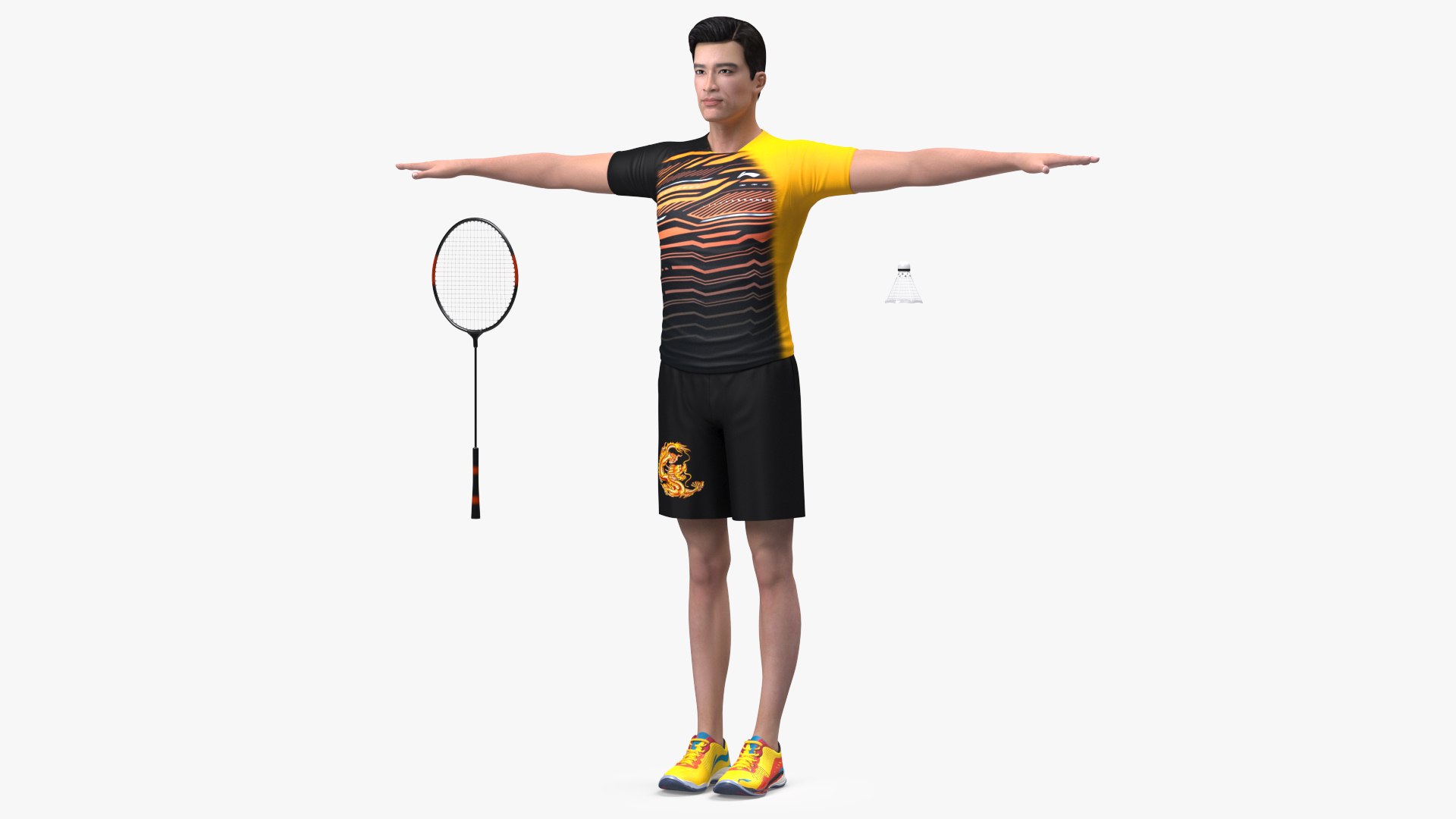 Asian Man with Badminton Racket Rigged for Modo 3D model - TurboSquid ...