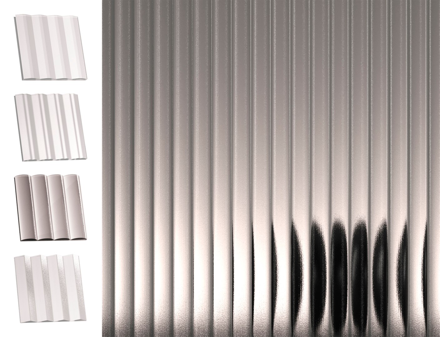 Fluted Glass Set 03 3D Model - TurboSquid 1905592