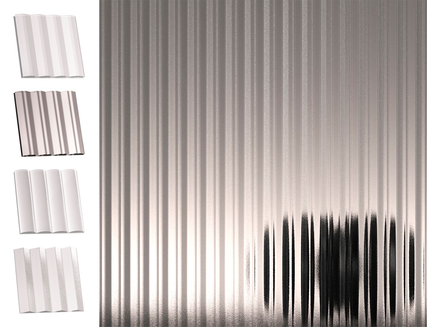 Fluted Glass Set 03 3d Model Turbosquid 1905592
