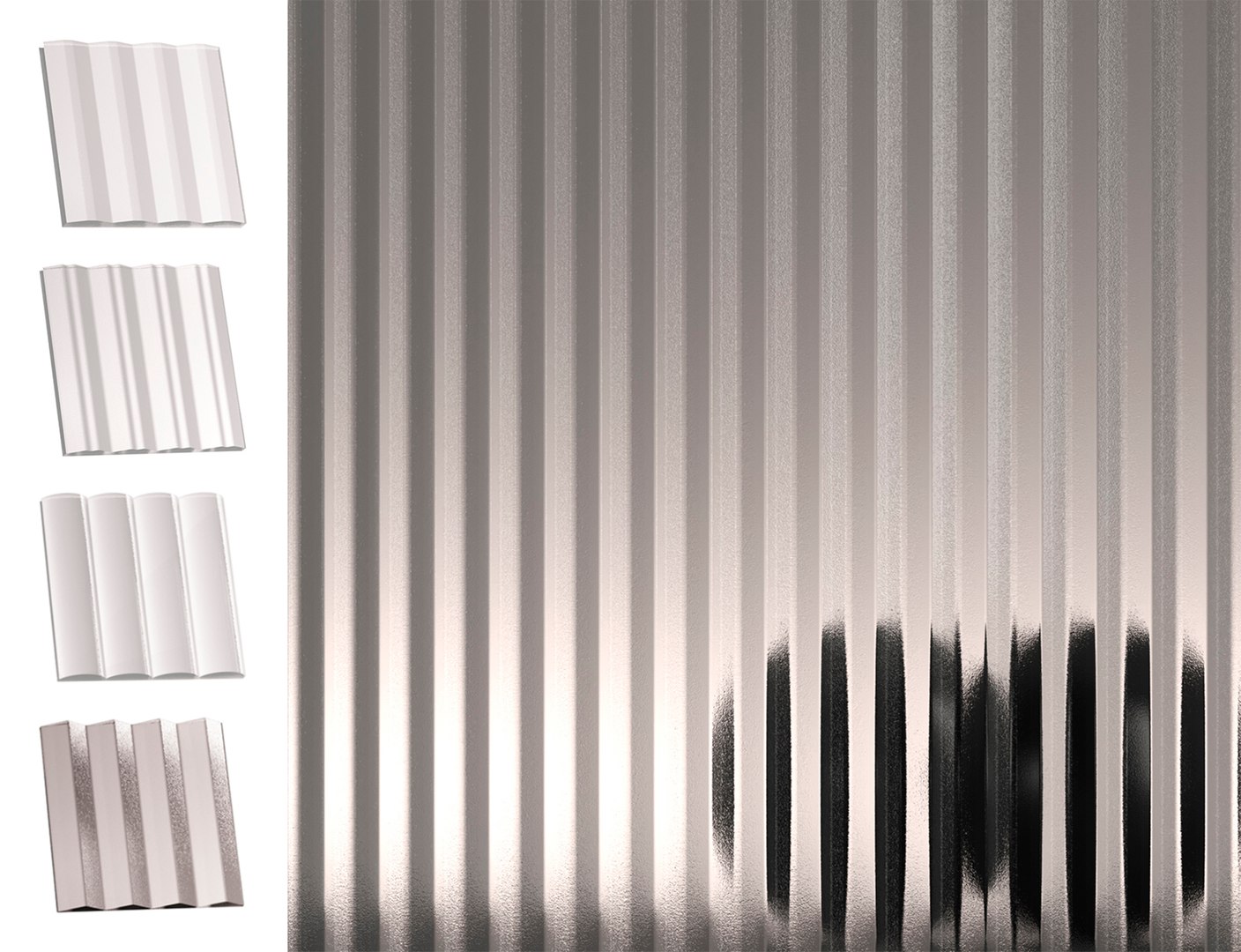 Fluted Glass Set 03 3D Model - TurboSquid 1905592