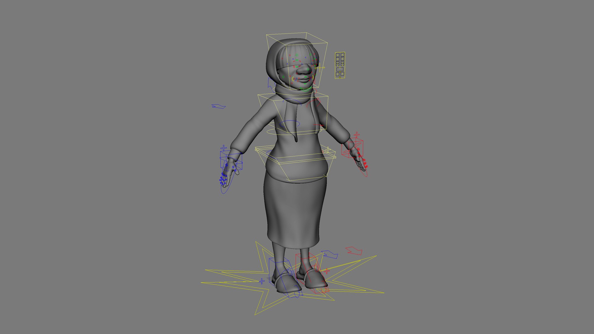 Grandma Cartoon Character Rigged Model - TurboSquid 2026357