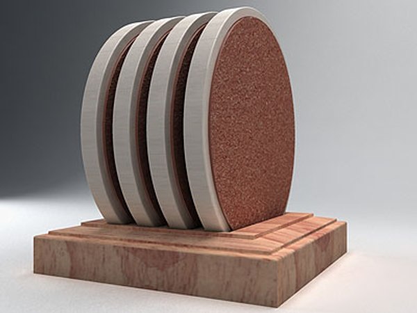 drinking coaster set design 3d model