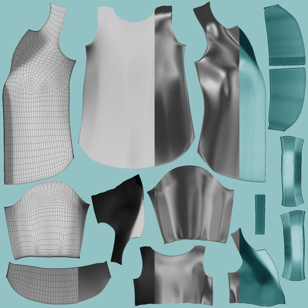 Blouse Set 3D Model - TurboSquid 1429847