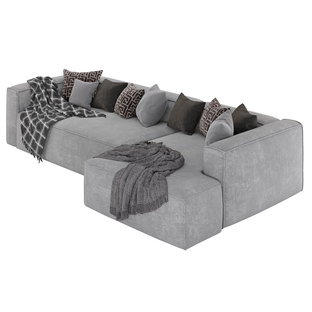 3D Sofa Blok 3-seater With Right Chaise Longue Model - TurboSquid 1856923