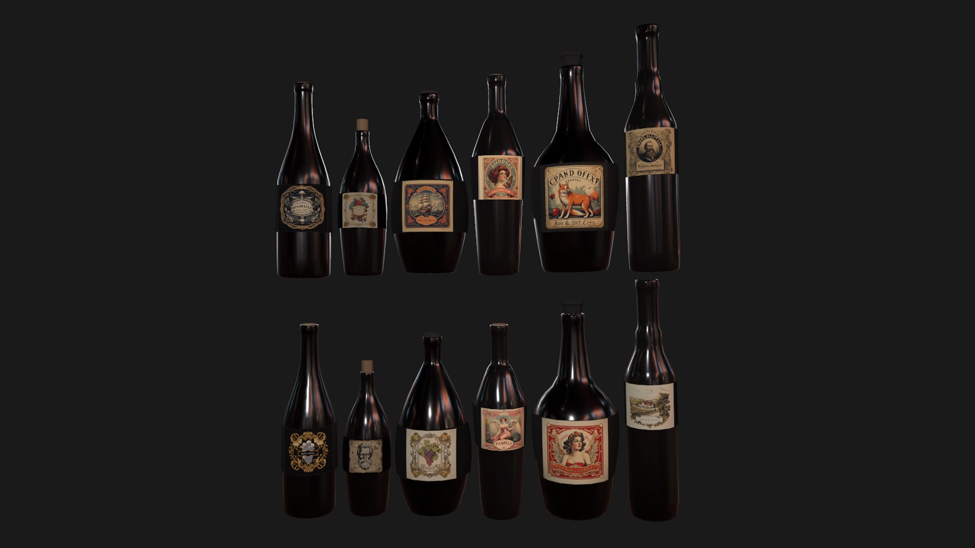 3D Model Wine Set - TurboSquid 2156191