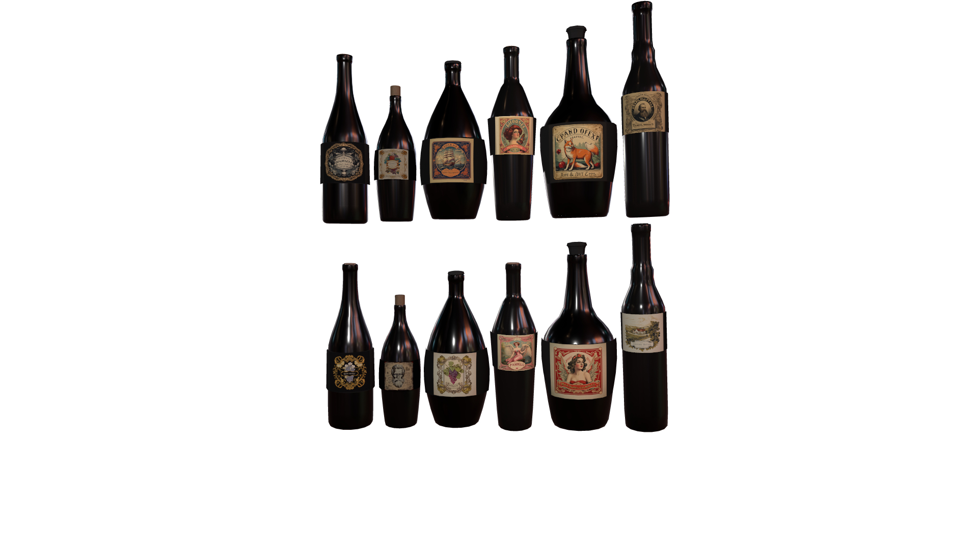 3D Model Wine Set - TurboSquid 2156191