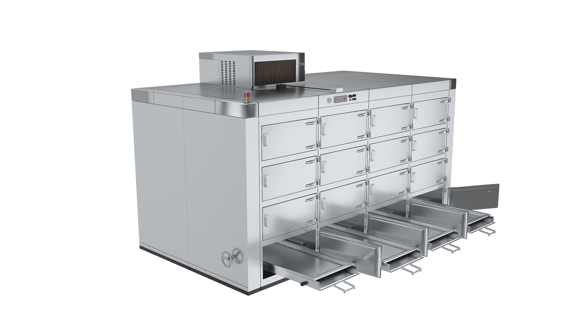 Morgue Refrigeration Units And Casket Coffin 3D Model - TurboSquid 2206197