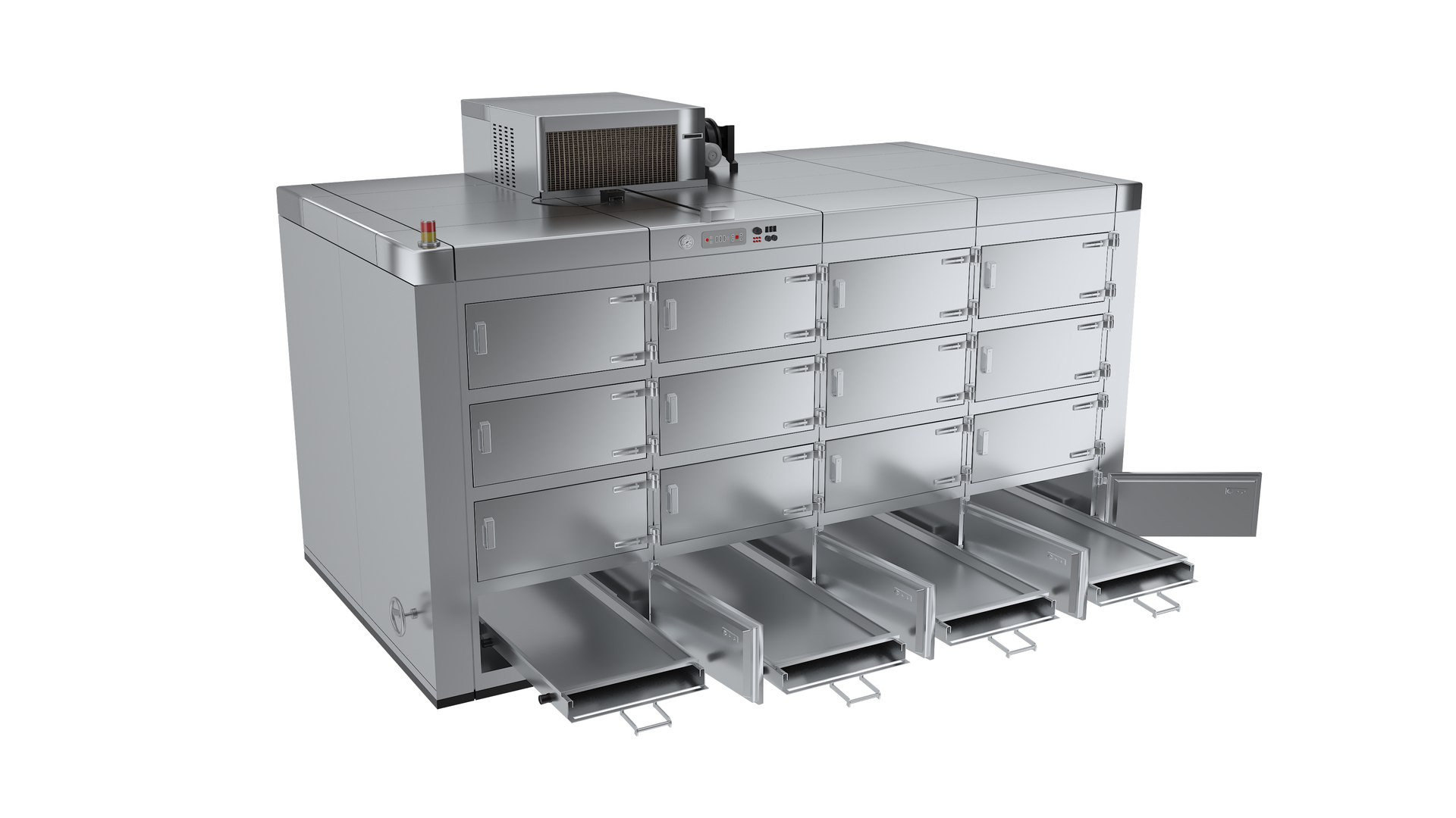 Morgue Refrigeration Units And Casket Coffin 3D Model - TurboSquid 2206197