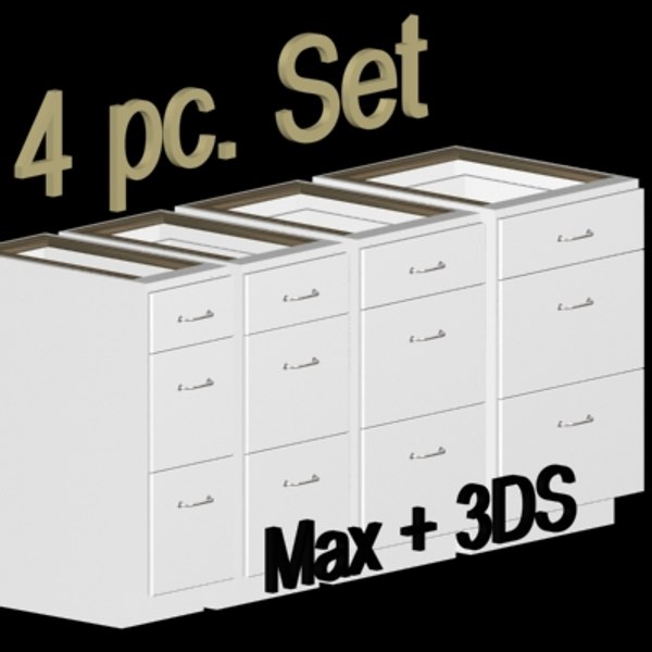 3d model kitchen cabinet drawer base