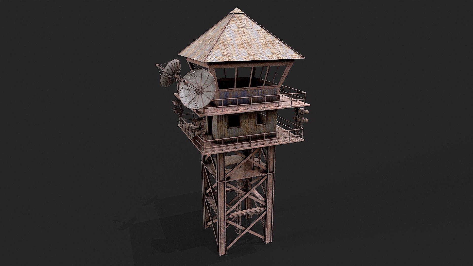 3D Model Post Apo Windmill Watchtower And Transmission Tower Collection ...