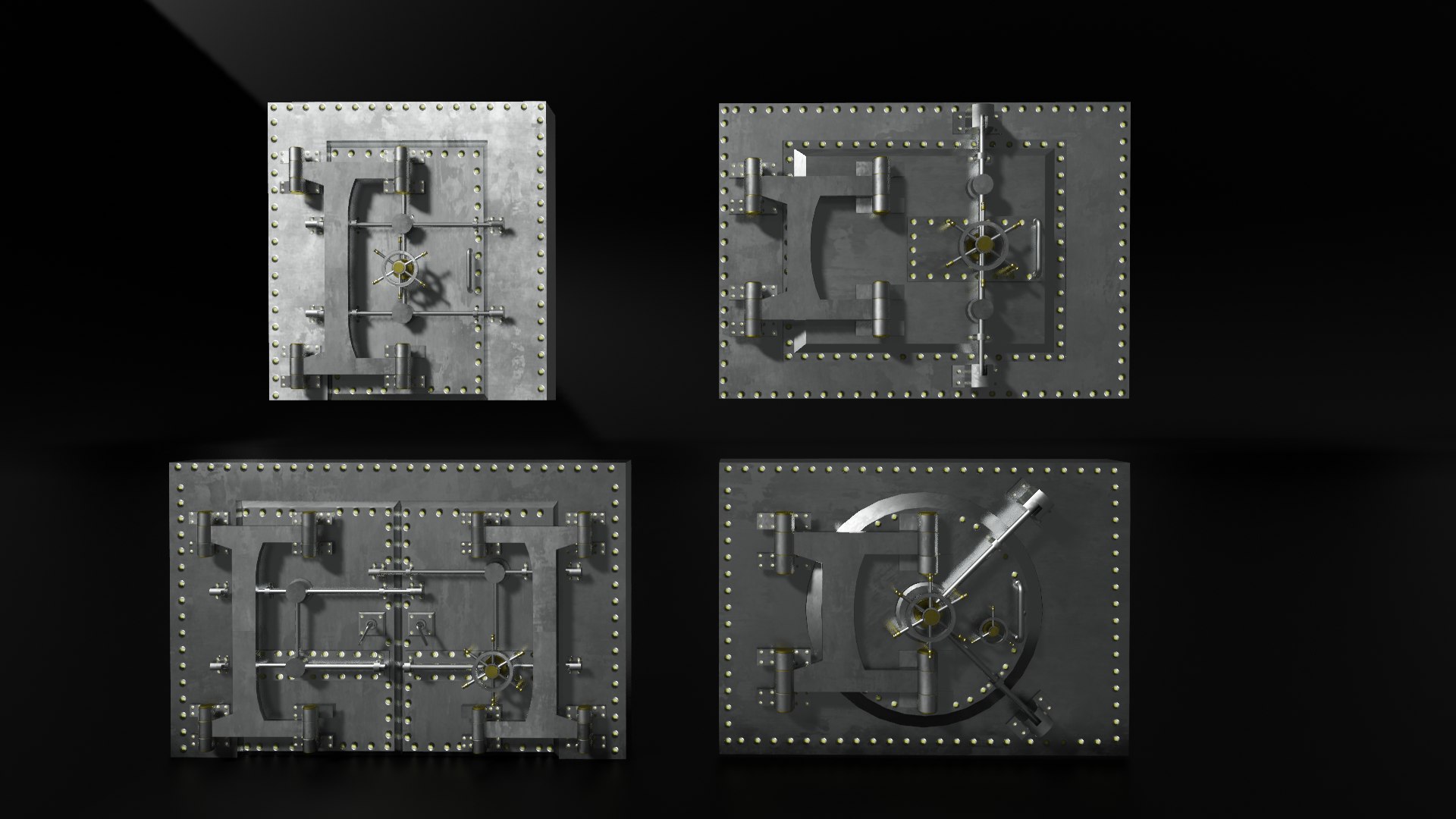 3D Reinforced Vault Door Set - TurboSquid 2000781