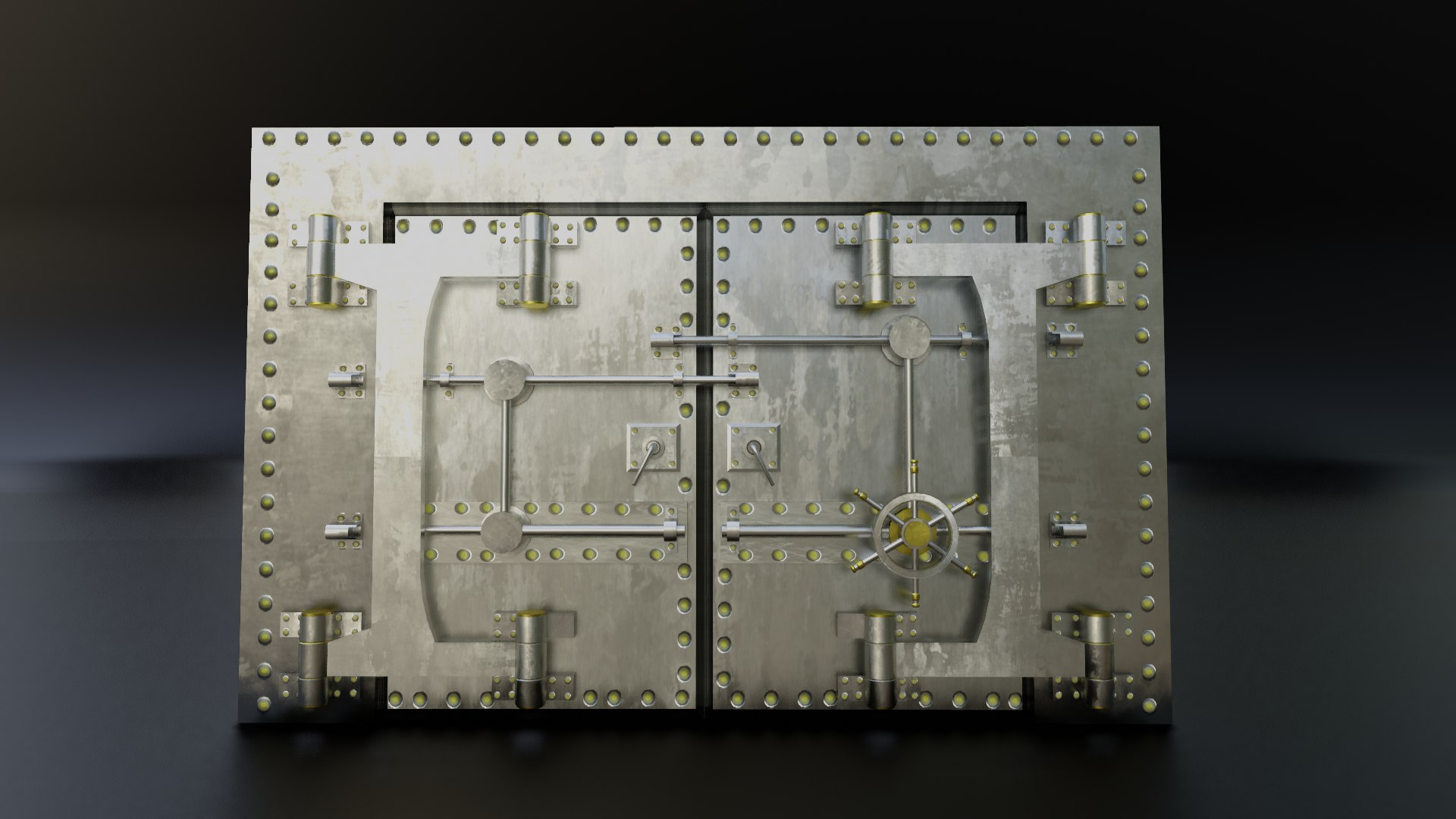 3D Reinforced Vault Door Set - TurboSquid 2000781
