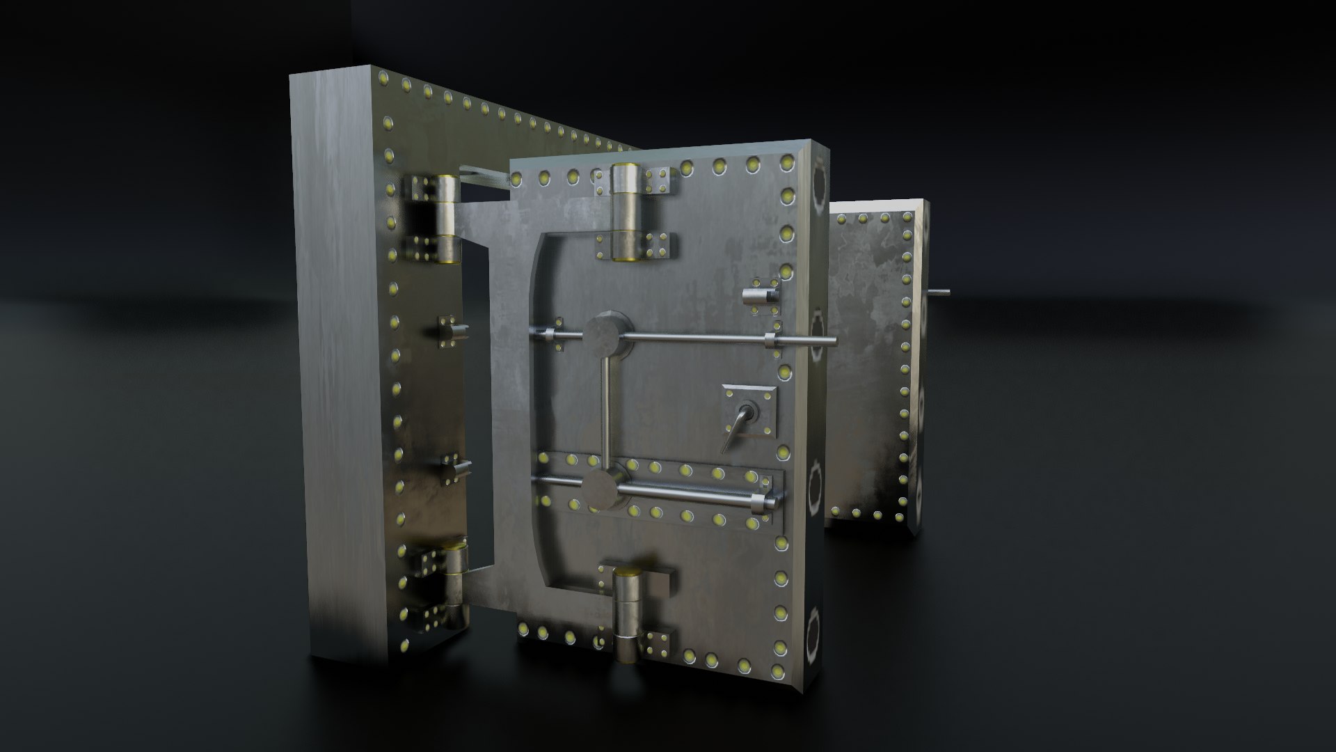 3D Reinforced Vault Door Set - TurboSquid 2000781