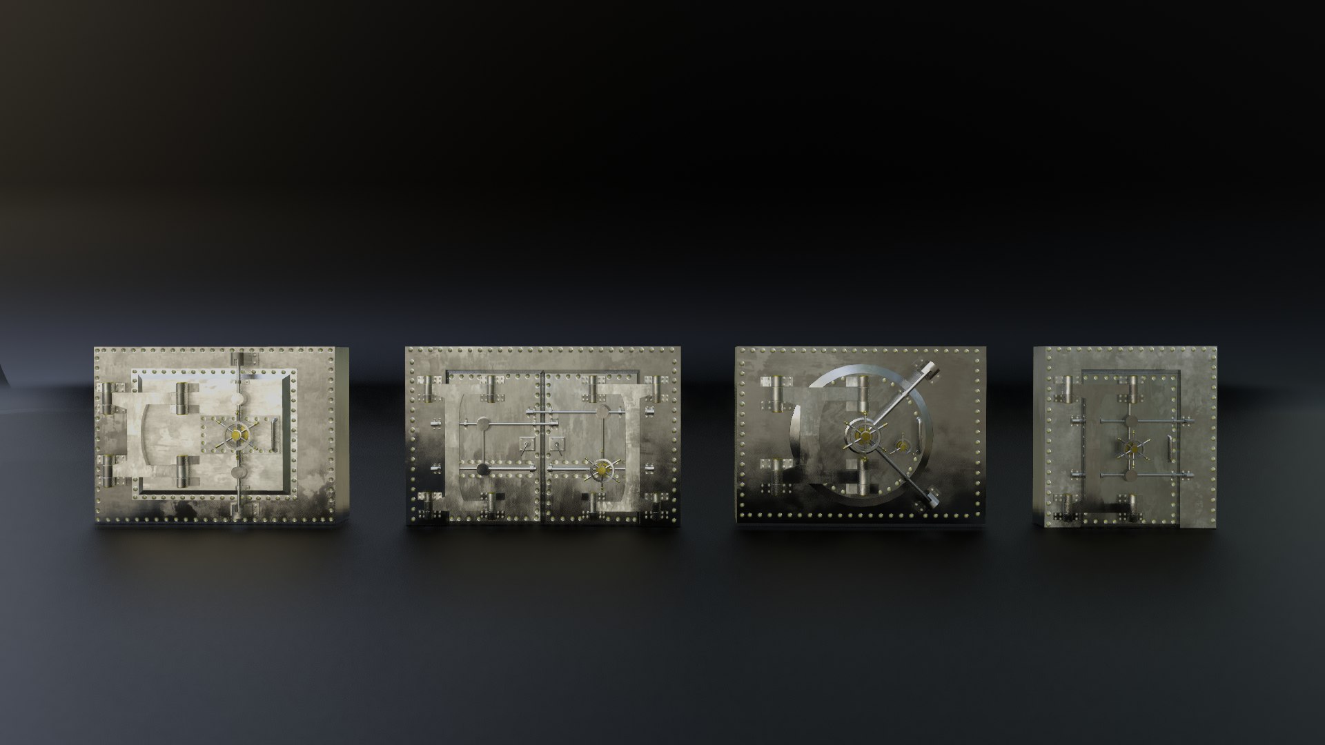 3D Reinforced Vault Door Set - TurboSquid 2000781