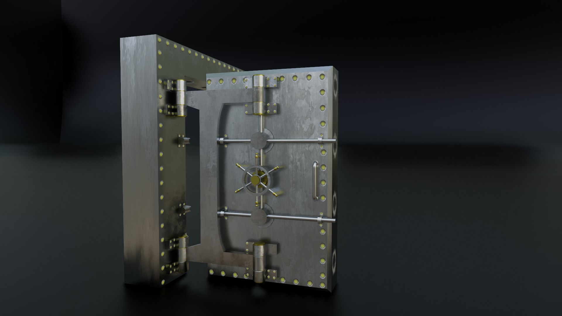 3D Reinforced Vault Door Set - TurboSquid 2000781