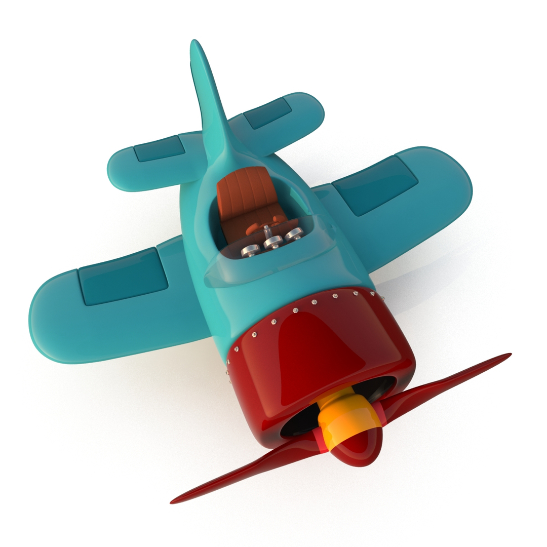stylized cartoon plane 3d model
