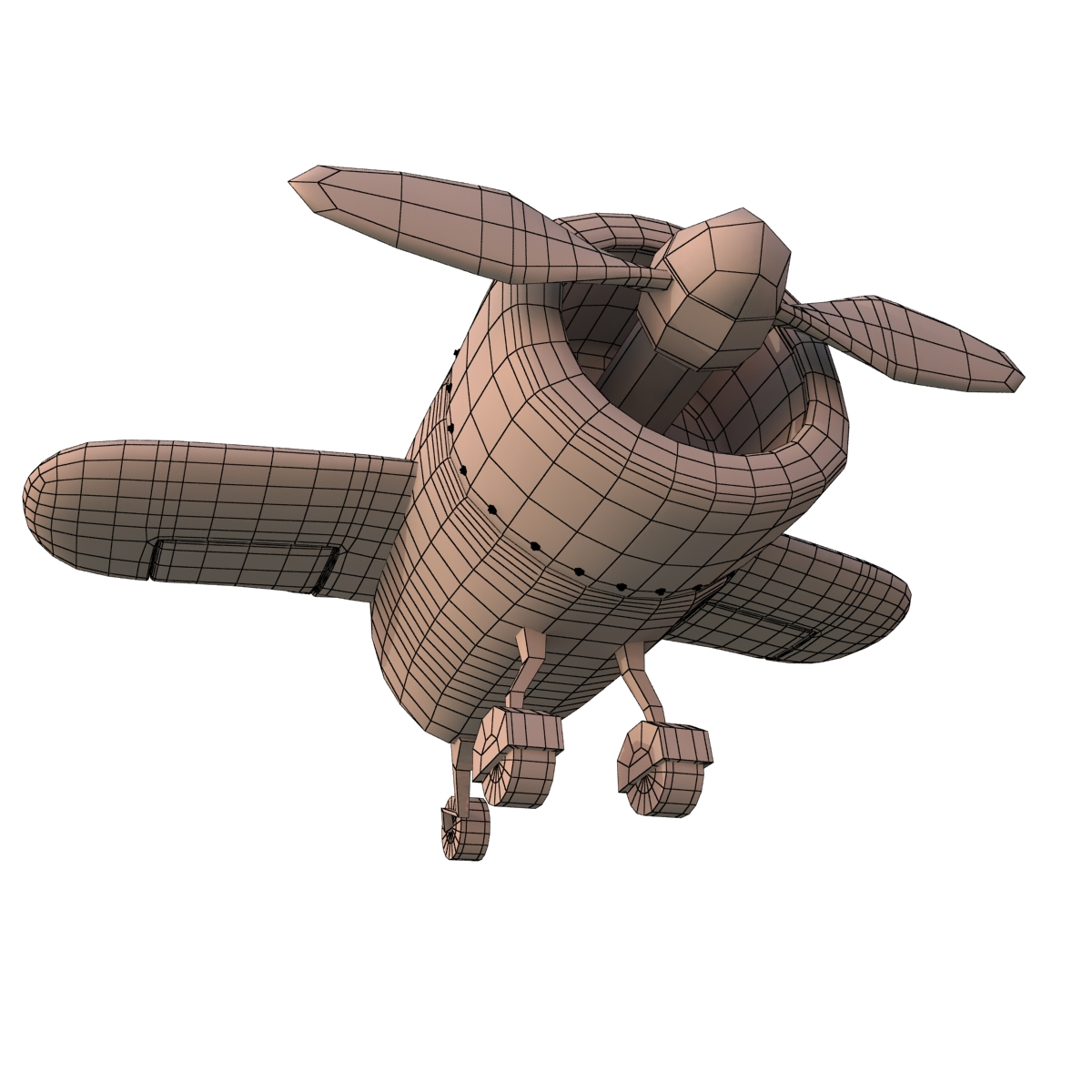 stylized cartoon plane 3d model
