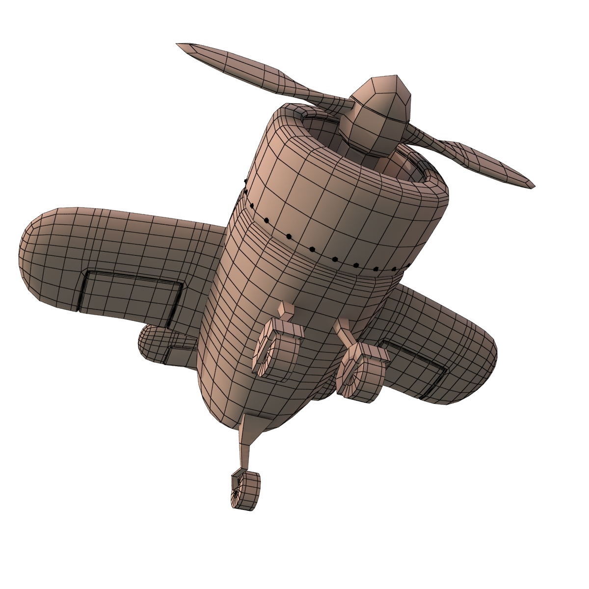 stylized cartoon plane 3d model