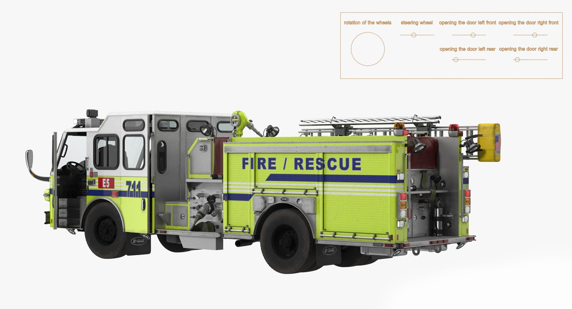 3d Department E-one Quest Pumper Model