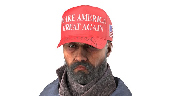 3D модель Бездомный в кепке Трампа - TurboSquid 2325310