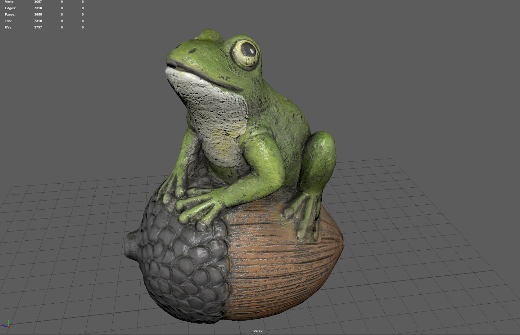 Frog On Acorn 3D - TurboSquid 2065100