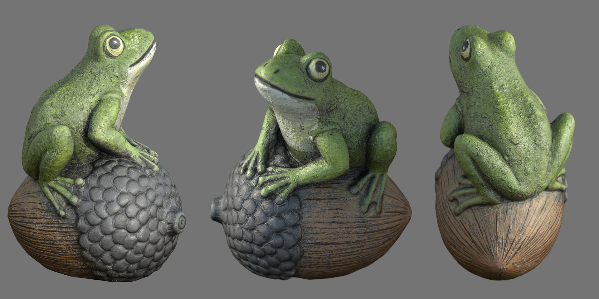 Frog On Acorn 3D - TurboSquid 2065100
