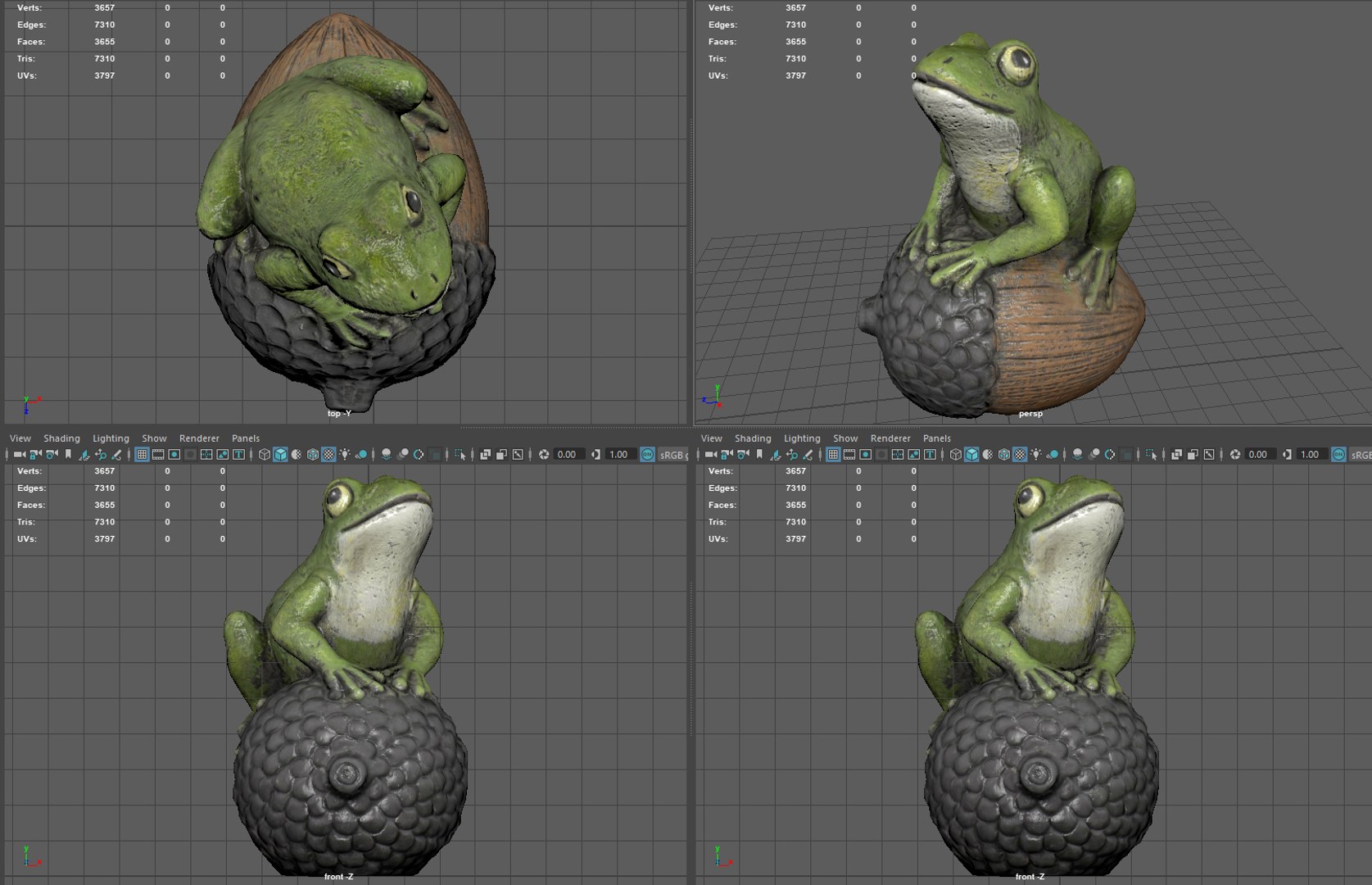 Frog On Acorn 3D - TurboSquid 2065100