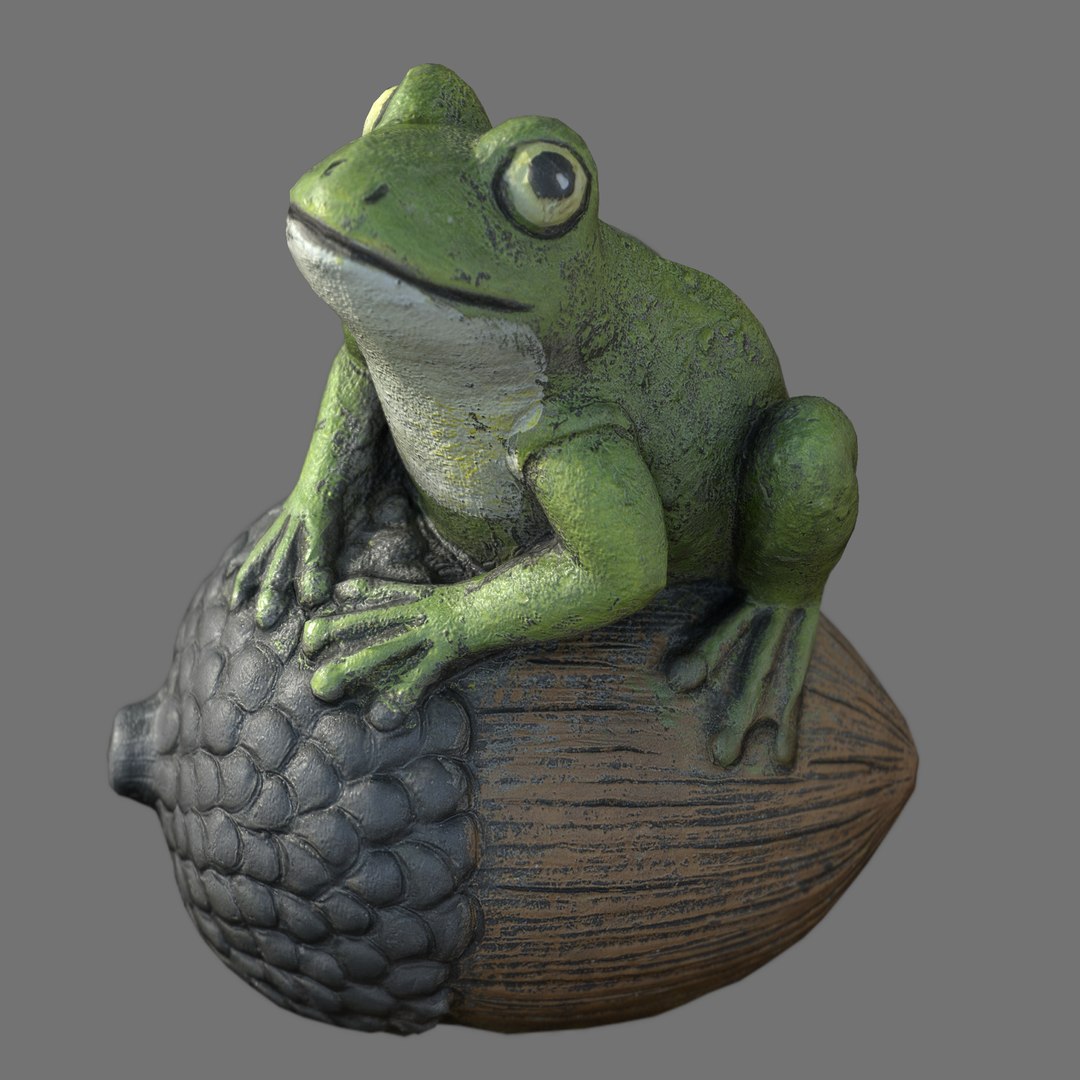 Frog On Acorn 3D - TurboSquid 2065100