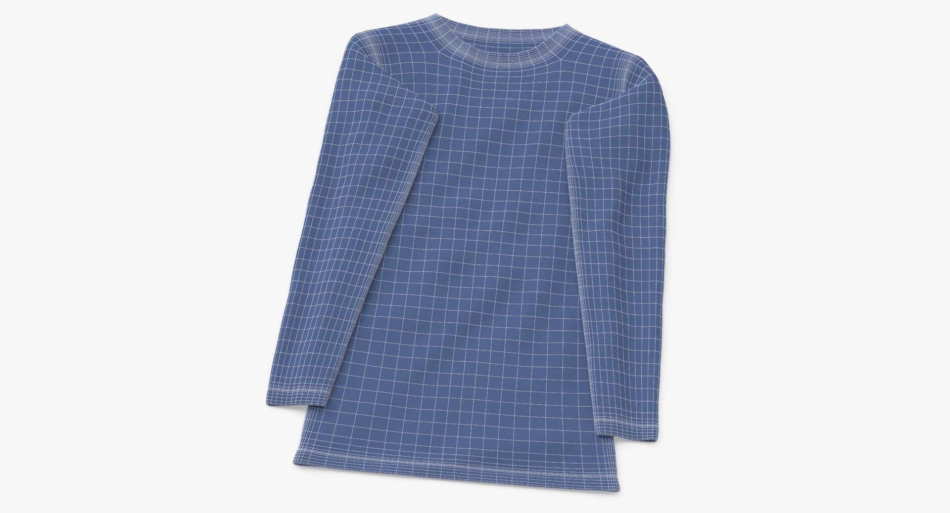 3D Long Sleeve Flat Female Crew Neck Pose 02 Blank And Branded Model ...