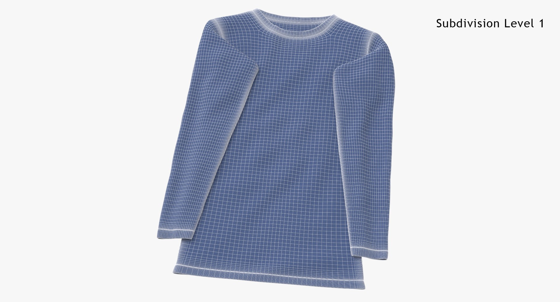 3D Long Sleeve Flat Female Crew Neck Pose 02 Blank And Branded Model ...