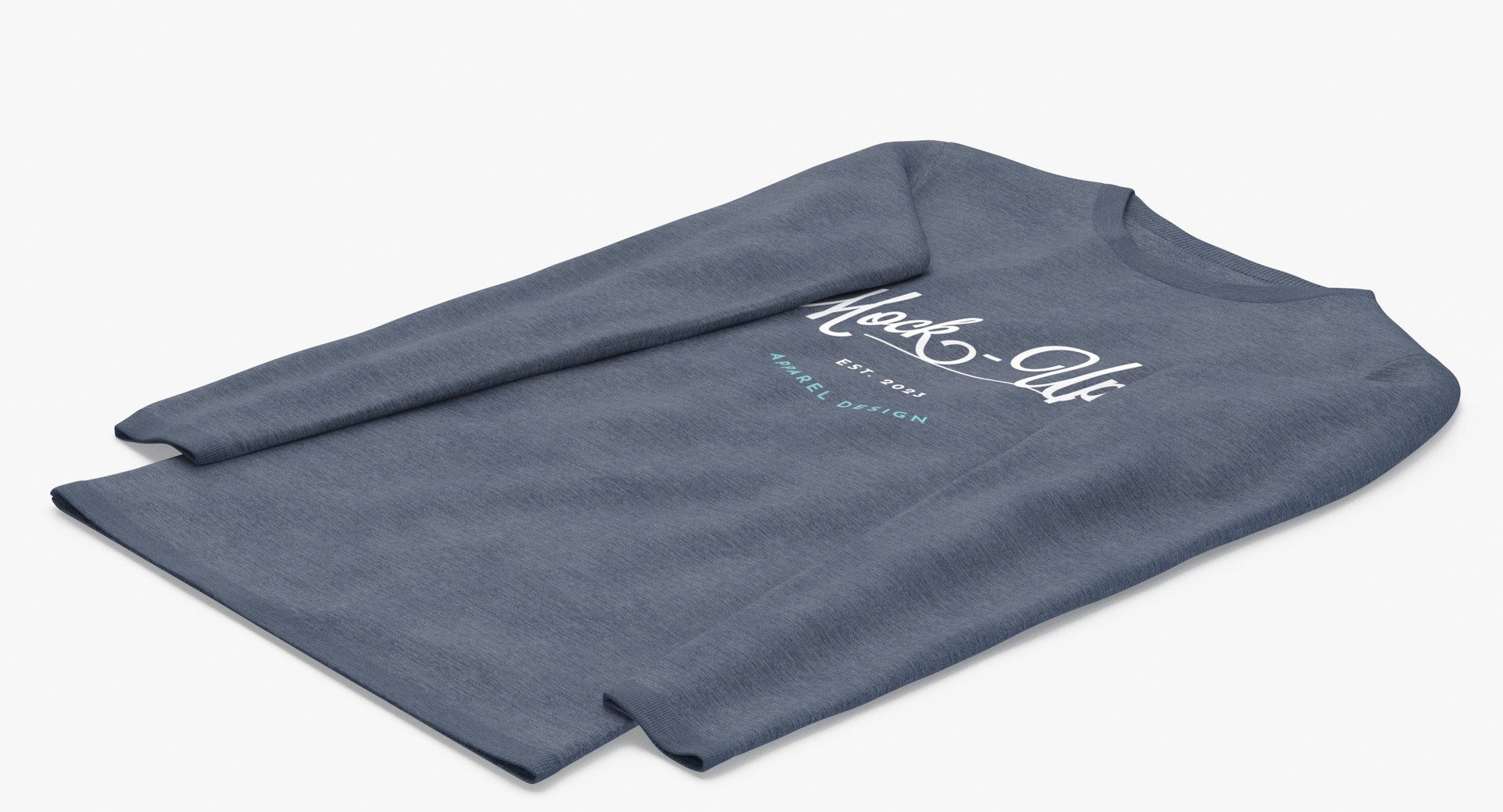 3D Long Sleeve Flat Female Crew Neck Pose 02 Blank And Branded Model ...