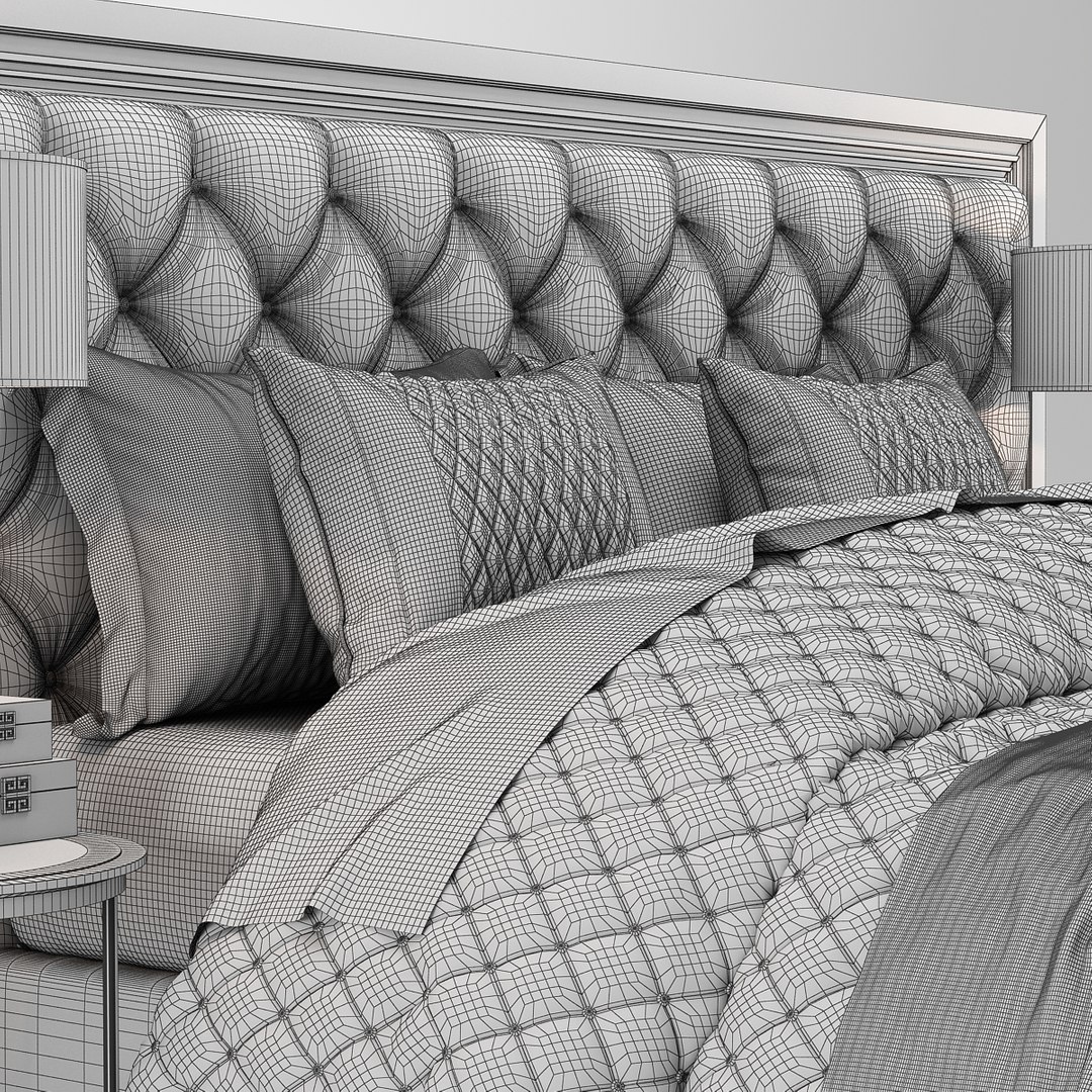 3D Porada Enya Capitone Bed Interior - TurboSquid 1341675