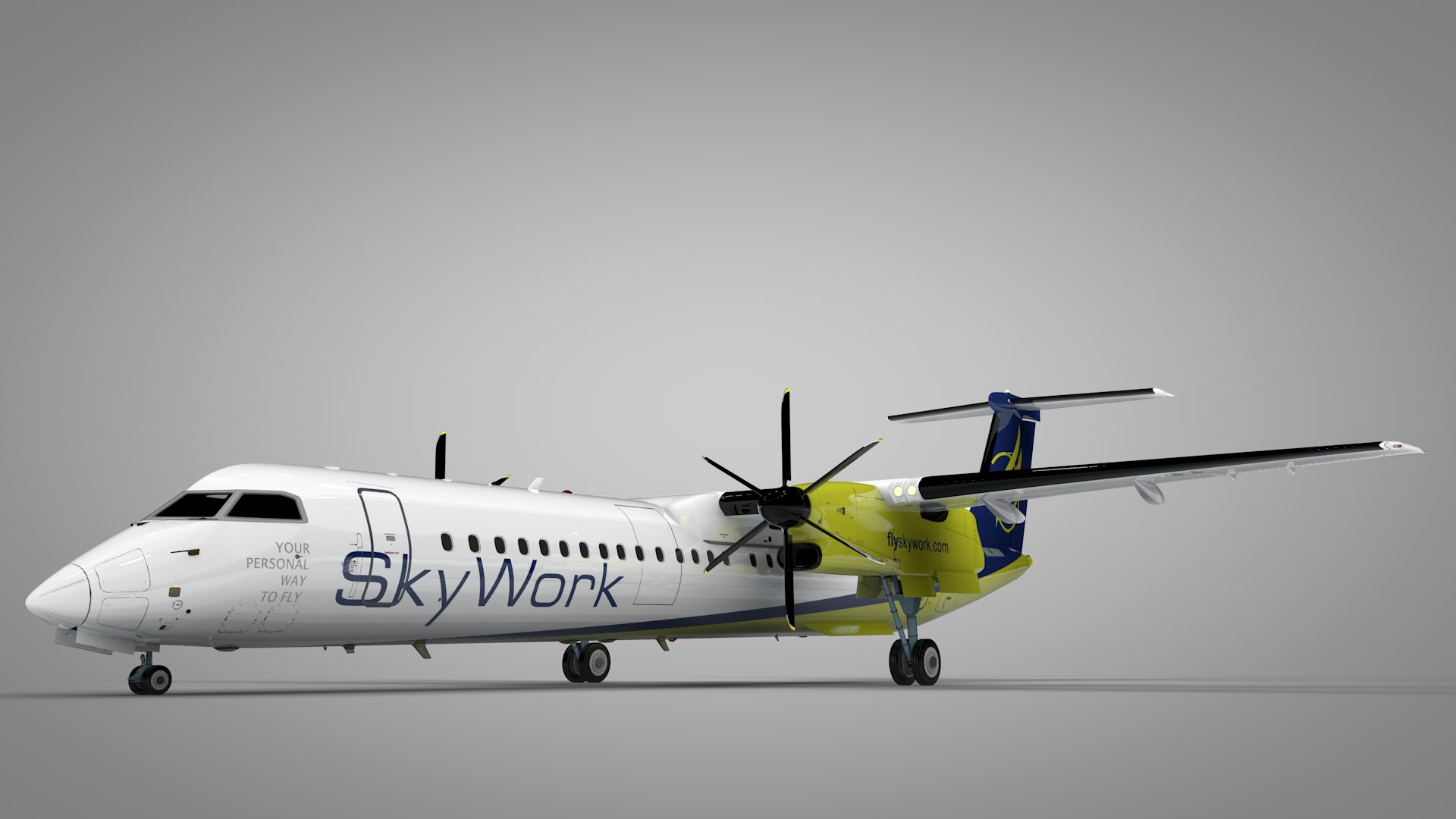 SkyWork Bombardier DHC-8 Q400 Dash 8 L1512 3D Model - TurboSquid 1796231