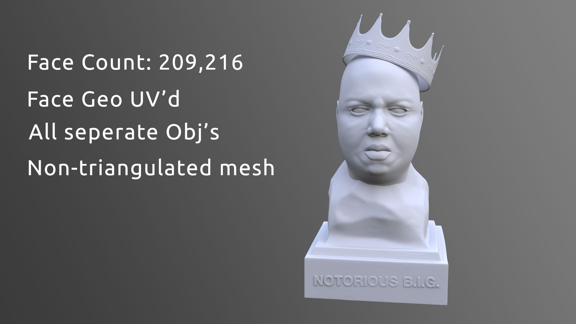 Notorious B G Model - TurboSquid 1185630