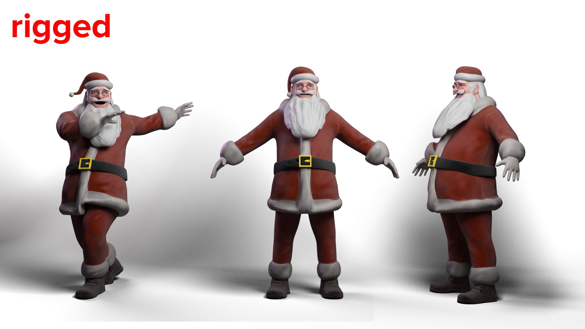 3D Cartoon Santa Claus Rig Model - TurboSquid 1479886