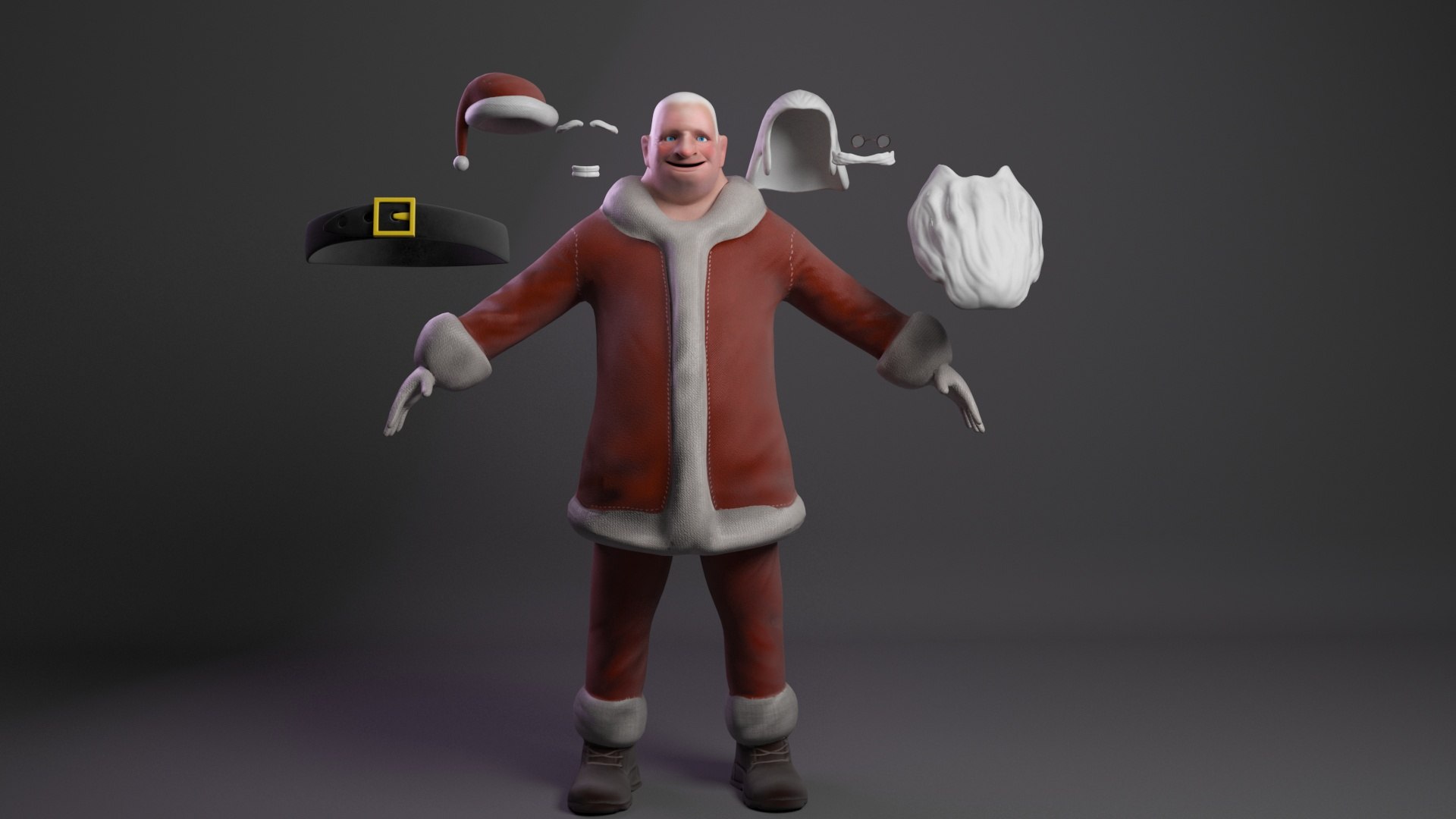 3D Cartoon Santa Claus Rig Model - TurboSquid 1479886