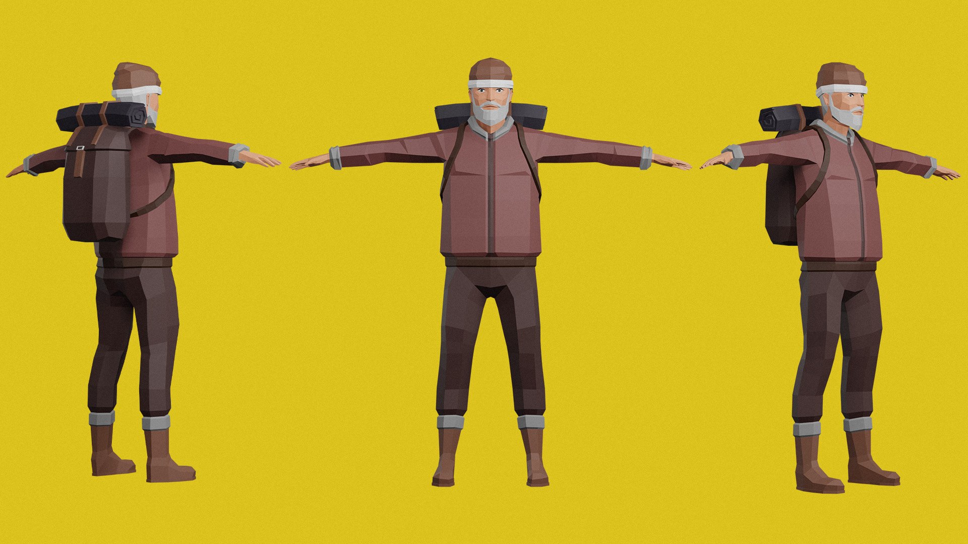 Old hiker 3D - TurboSquid 2144992