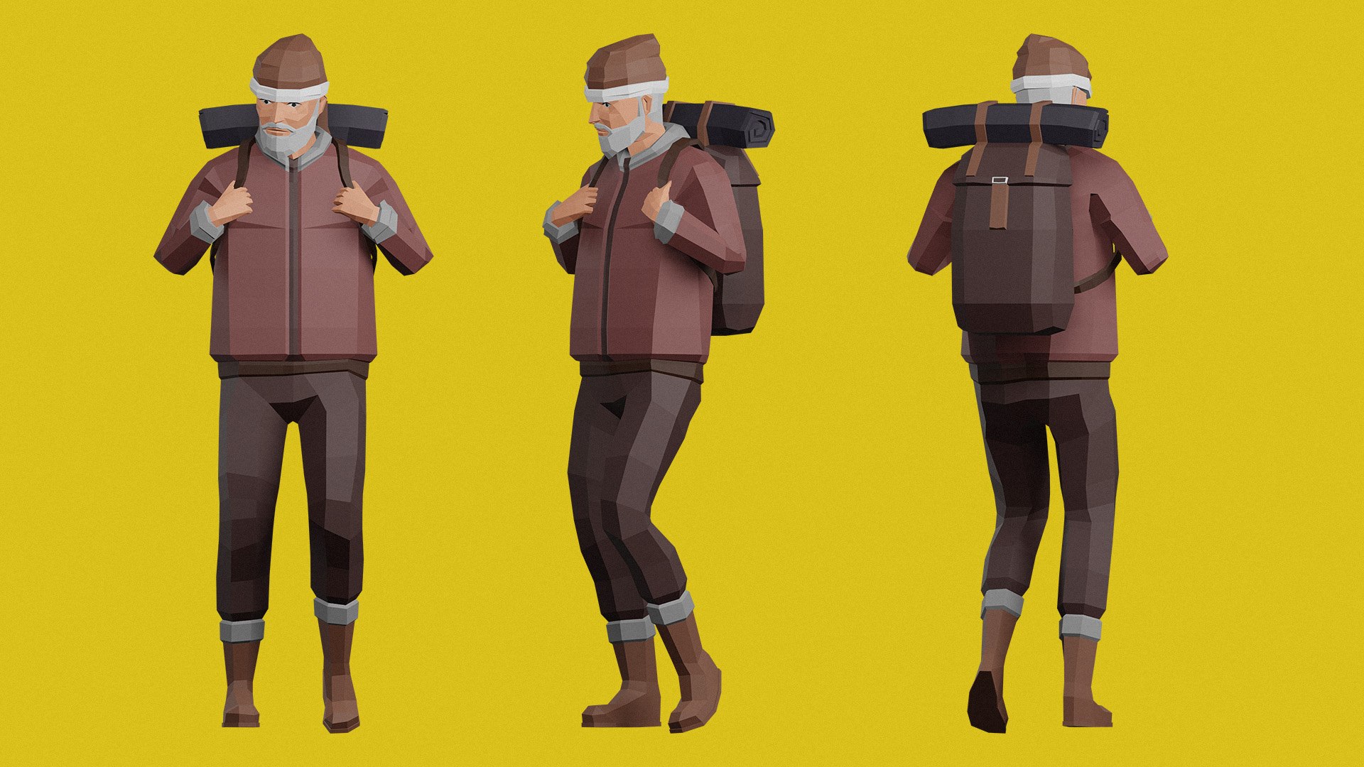 Old hiker 3D - TurboSquid 2144992