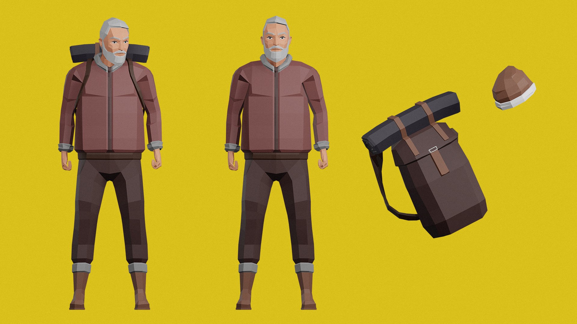 Old hiker 3D - TurboSquid 2144992