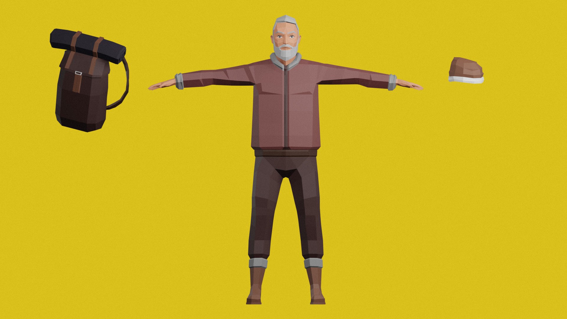 Old hiker 3D - TurboSquid 2144992