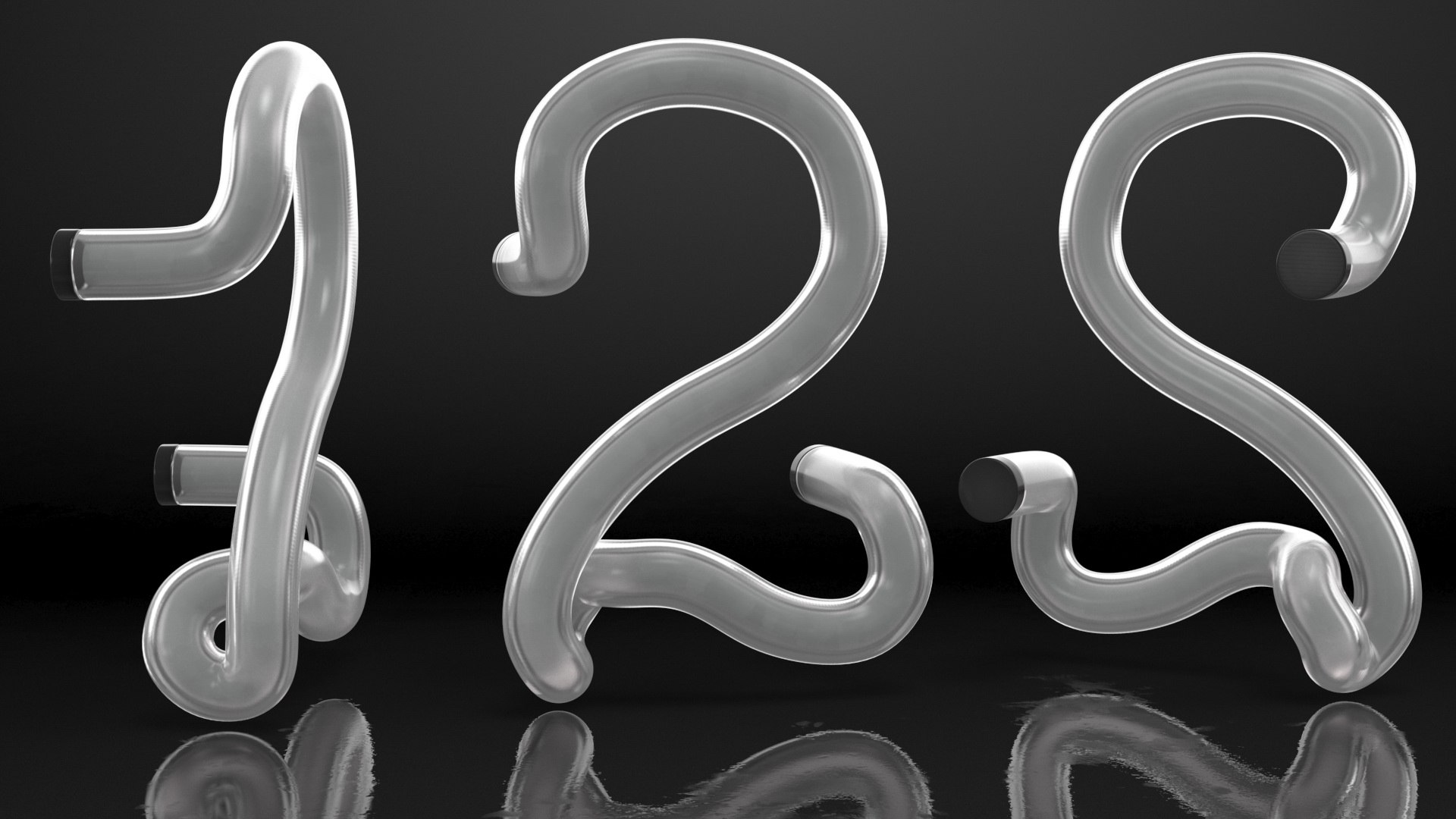 3D Neon Tube Light Number 2 Model - TurboSquid 1855592